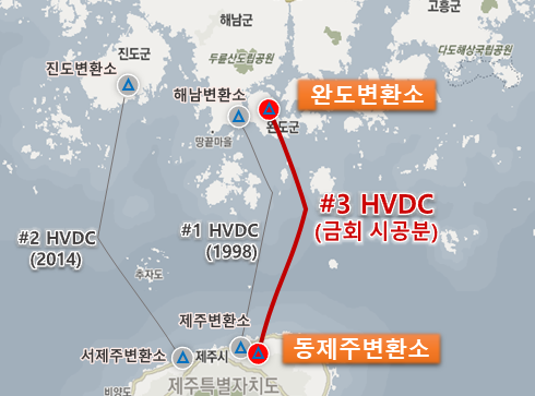 한전, 완도-동제주 잇는 HVDC 준공…제주지역 공급예비율 14 30%로 확대